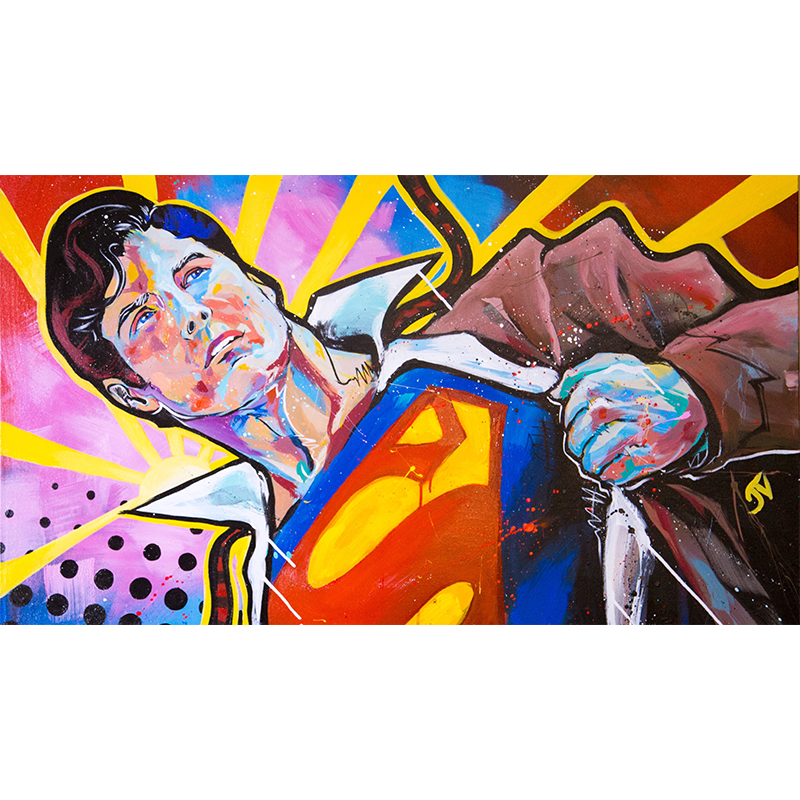 Πίνακας σε καμβά Pop Art Superman