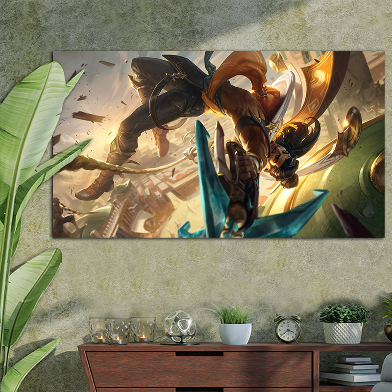 Πίνακας σε καμβά με Akshan splash art league of legends Art